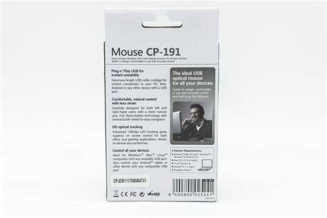 Compoint Optical Mouse USB 3 Button Scroll Wheel Black BigaMart