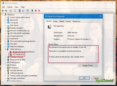 Memperbaiki Driver PCI Serial Port Tidak Dapat Diinstall Di Windows 10 11 Mastertipsorialindo