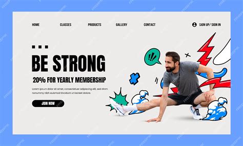 free vector flat gym landing page template