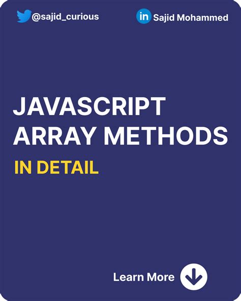 Array Methods In Javascript 👇 Thread From Sajid Mohammed Sajidcurious Rattibha