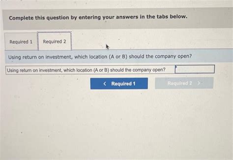 solved exercise 9 9 algo return on investment analysis lo