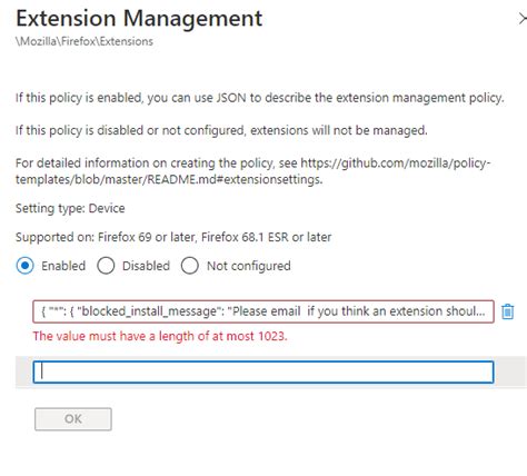intune firefox extensions admx length limit · issue 973 · mozilla