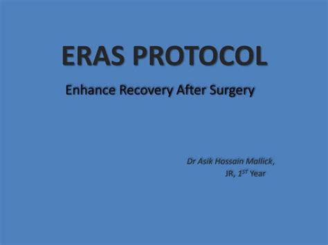 Eras Protocol 3 Pptx Healthcare Industry Industries