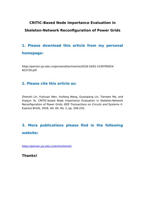 Pdf Critic Based Node Importance Evaluation In Skeleton Network Reconfiguration Of Power Grids