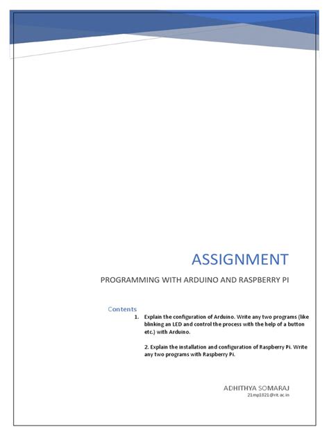 Assignment Programming With Arduino And Raspberry Pi Pdf Raspberry