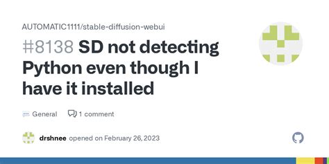 SD Not Detecting Python Even Though I Have It Installed AUTOMATIC1111