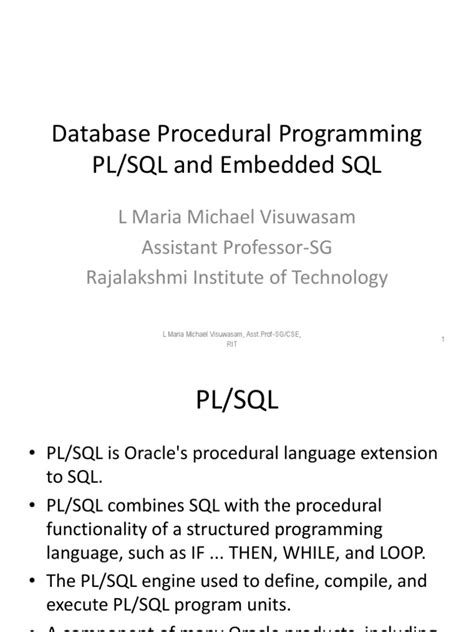 embedded sql ppt pdf pdf pl sql sql