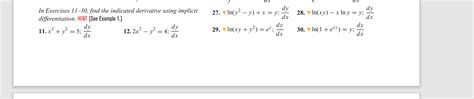 Solved In Exercises Find The Indicated Derivative Chegg