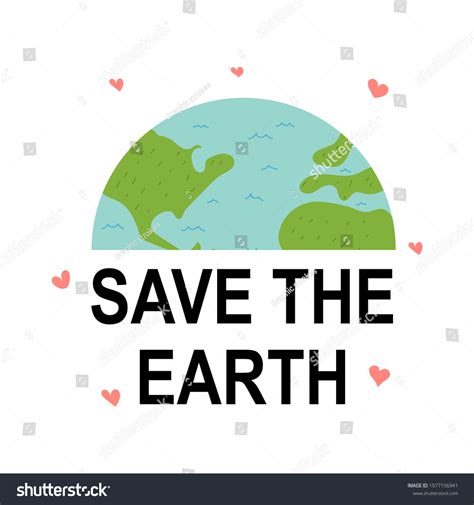 Save Earth Vector Eco Illustration Social Stock Vector Royalty Free