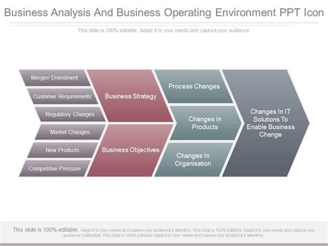 Business Analysis And Business Operating Environment Ppt Icon