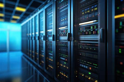 Power Hub Server Room Interior In A High Tech Datacenter Created With