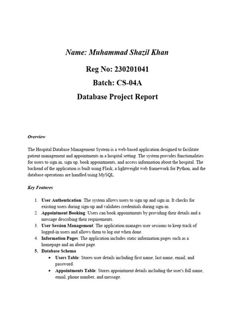 Database Project Report Pdf Login Databases