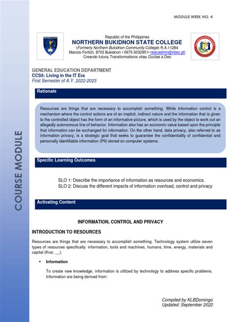 Ccs 5 Cours Module 4 Pdf