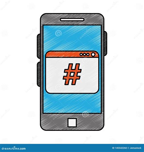 Smartphone Programming Code Symbol Scribble Stock Vector Illustration Of Draw Business 145542260