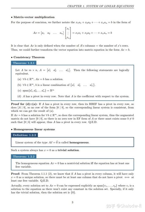 Chapter 1 Linear Equations In Linear Algebra 知乎