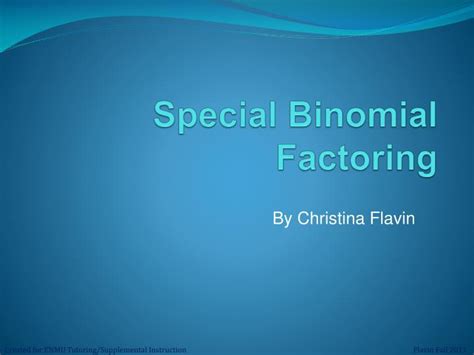 Ppt Special Binomial Factoring Powerpoint Presentation Free Download
