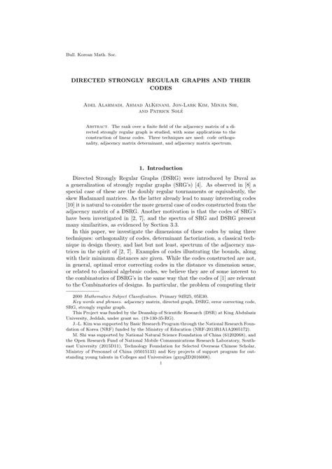 Pdf Directed Strongly Regular Graphs And Their Codes