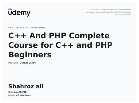 shahroz ali on linkedin cplusplus php certification oceansvalley