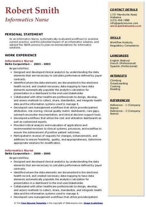 10 Informatics Nurse Resume Samples And Templates For 2025