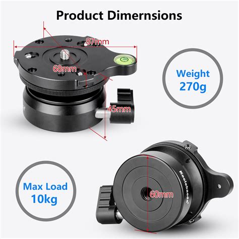Tripod Leveling Base Aluminum Alloy Leveler Adjusting Plate With 1 4 Koolehaoda