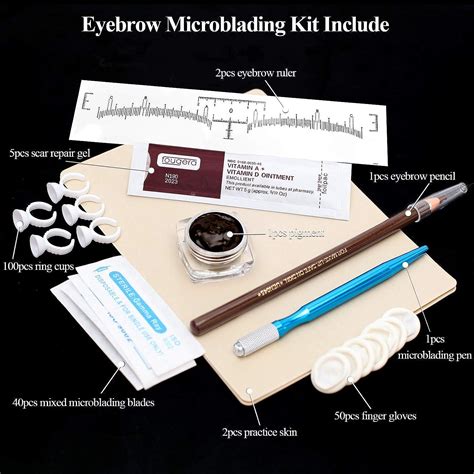 Fenshine Eyebrow Microblading Kit Permanent Tattoo Practice Set With Needling Pen Blades
