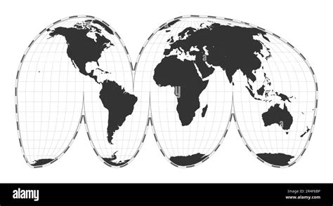 vector world map goode s interrupted mollweide projection plain world geographical map with