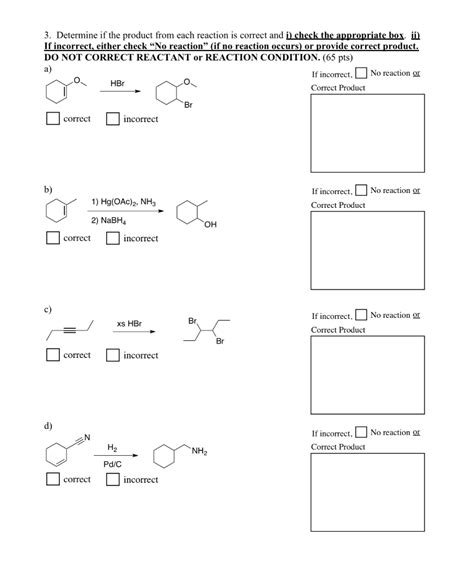 Solved 3 Determine If The Product From Each Reaction Is Chegg Com