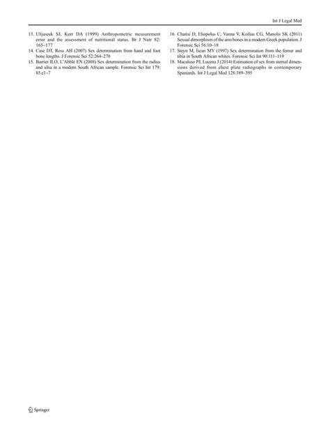 Sex Estimation Using The Second Cervical Vertebra Pdf Bone And Joint Conditions Diseases