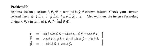 Solved Problem2 Express The Unit Vectors RθΦ In Term
