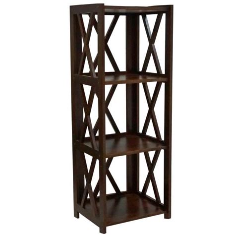 ᐉ Етажерка деревяна Скіф 4 полиці Е 74 44х40х124 см Горіх 25553270 • Краща ціна в Києві