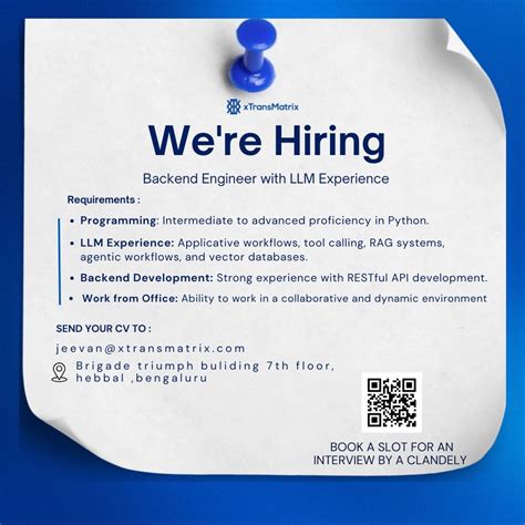 Hiring Backendengineer Hiring Python Llm Fastapi Ai Xtransmatrix Consulting Services