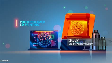 데스크톱에서 Sla 또는 Dlp 3d 프린터 인터페이스 Cad 시스템과 화면에 3d 개체와 노트북 스테레오리소그래피 기술 3d 프린팅 광중합체 소재로부터 3차원 모델을