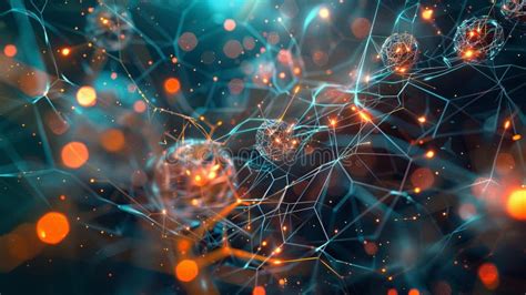 an abstract visualization of a neural network showcasing nodes and
