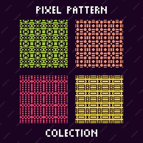 픽셀 패턴 배경 텍스처 모음 프리미엄 벡터