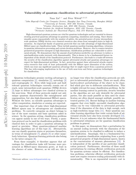 Pdf Vulnerability Of Quantum Classification To Adversarial Perturbations