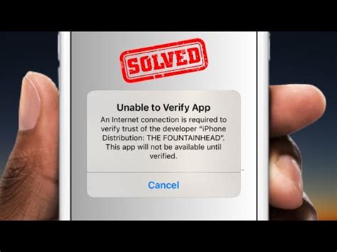 Unable To Verify App An Internet Connection Is Required To Verify Trust Of The Developer IOS