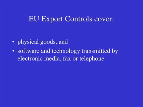 Ppt Eu Dual Use Export Controls Brief Outline Powerpoint