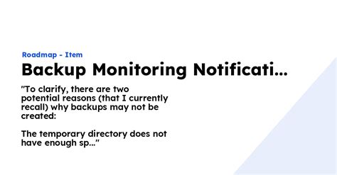 Backup Monitoring Notification Ploi Roadmap
