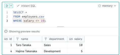 新機能 入力しながら即座にクエリ結果確認ができるinstant Sqlをduckdb Local Uiから試してみた Developersio