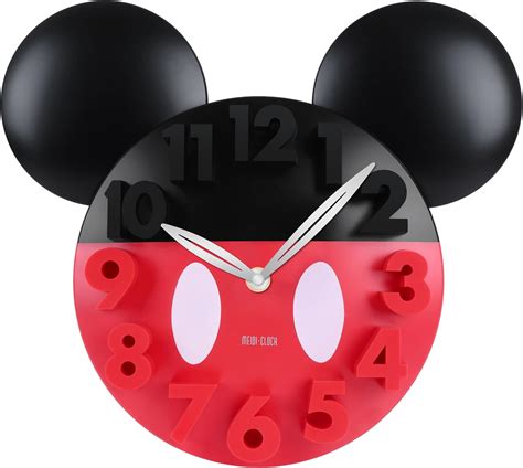 Meidi Clock Mickey Mouse Concept Wall Clock 3d Numbers Silent Quartz Movement 12
