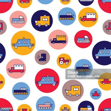 귀여운 자동차와 물방울 무늬 어린이 의 벡터 색칠 매끄러운 패턴 0명에 대한 스톡 벡터 아트 및 기타 이미지 0명 가을 검은색 Istock