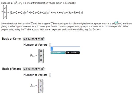 solved suppose t r3→p3 is a linear transformation whose