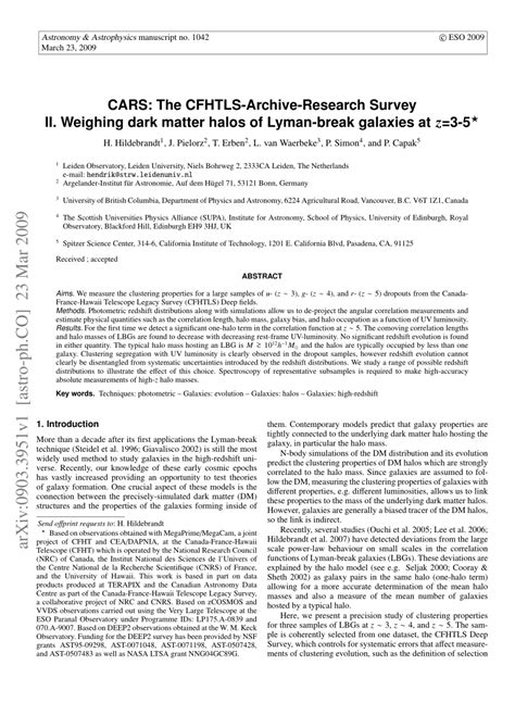 pdf cars the cfhtls archive research survey