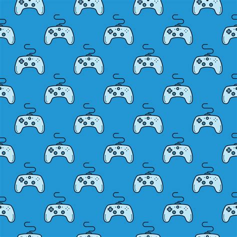Computer Gamepad Vector Gamer Controlling Device Blue Modern Seamless Pattern 35883999 Vector