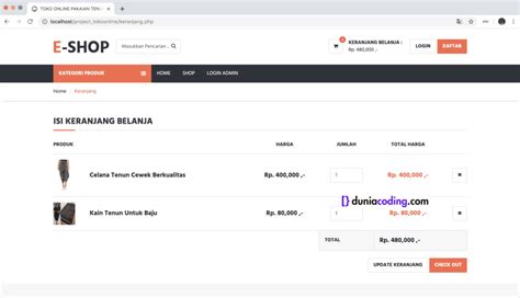 Aplikasi Toko Online Berbasis Web PHP