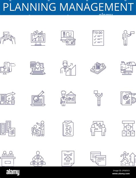 Planning Management Line Icons Signs Set Design Collection Of Planning