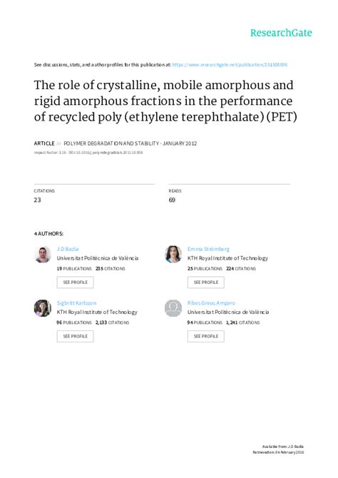 Pdf The Role Of Crystalline Mobile Amorphous And Rigid Amorphous