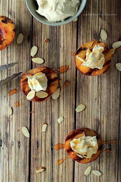Grilled Peaches With Maple Honey Mascarpone Cheese Healthy Dessert