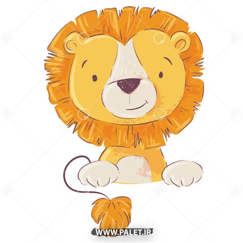 دانلود وکتور حیوان شیر کارتونی زیبا