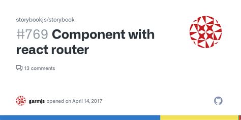 Component With React Router · Issue 769 · Storybookjsstorybook · Github